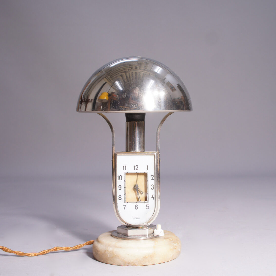 1930's art deco desk lamp with clock - Wigerdals Värld